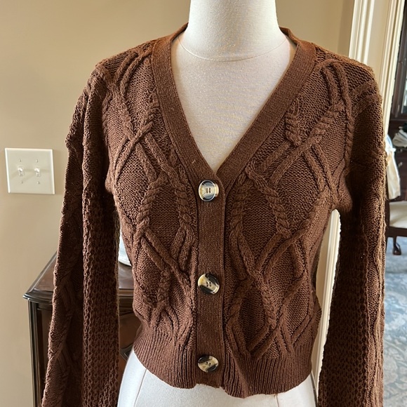 Planet Gold | Sweaters | Planet Gold Sweater Cappuccino Brown Cable ...